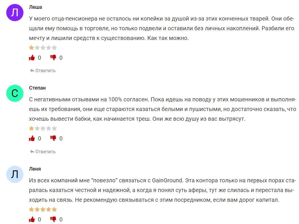 Брокер Gain Ground (Джейн Граунд) – обзор проекта, отзывы о ...